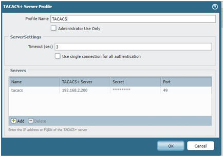 Palo Alto Networks has recently started supporting Tacacs with the release of PAN-OS 7.0. This ...