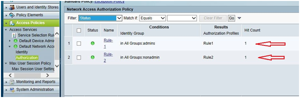 10. Here are the successful Passed authentication logs from ACS server