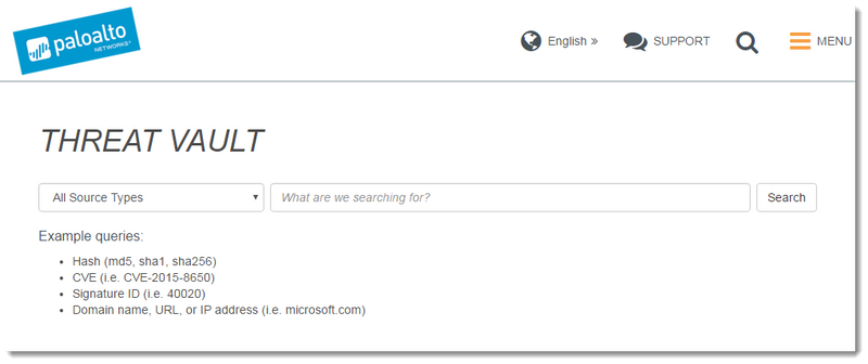 Threat Vault Homepage