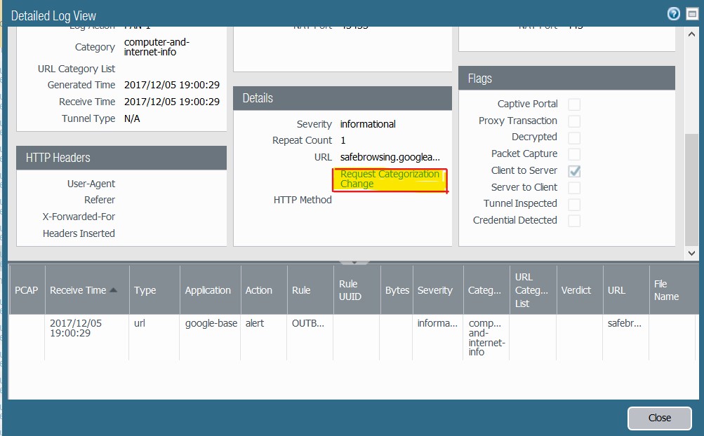Request Categorization Change