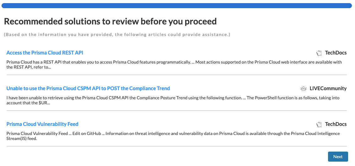 Recommended solutions to review before