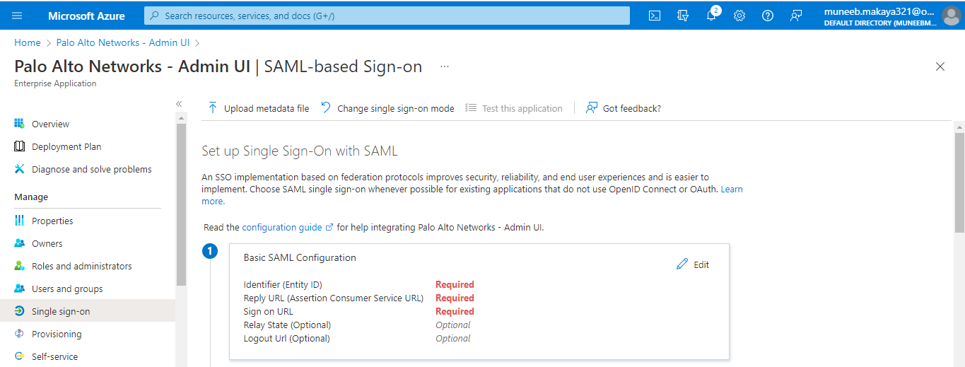 Paso 6. Edite la configuración básica SAML haciendo clic en el botón de edición
