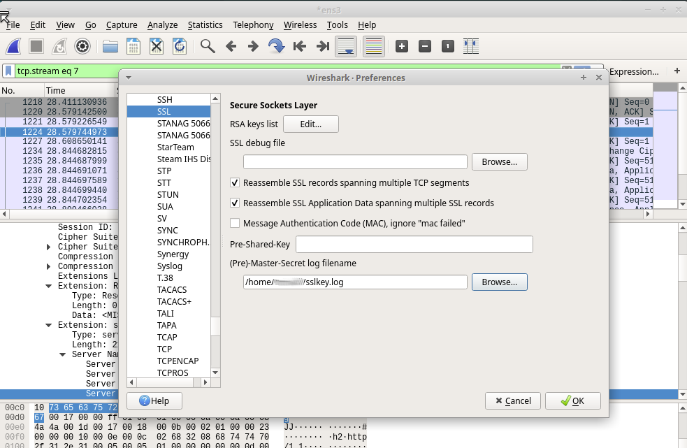 Populate the (Pre)-Master-Secret log filename.