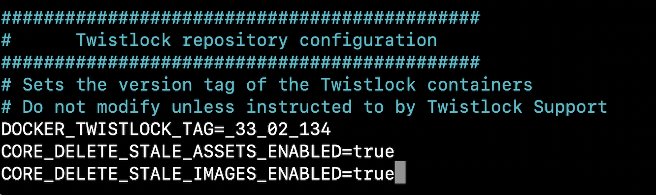 Example of twistlock.cfg file with the environment variable