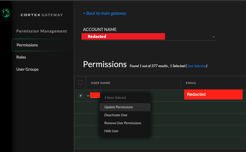 Gateway permissions