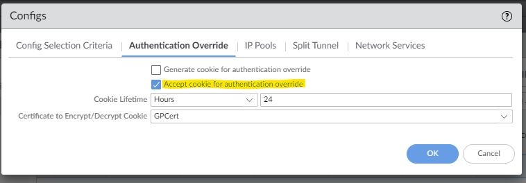 Gateway cookie authentication