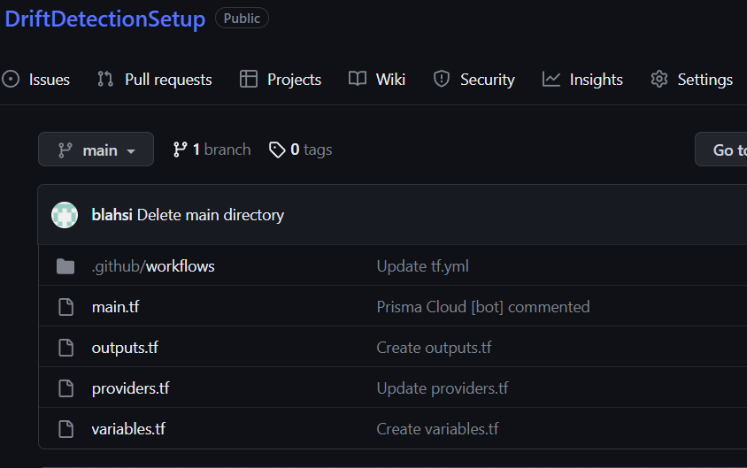 Github repository setup example