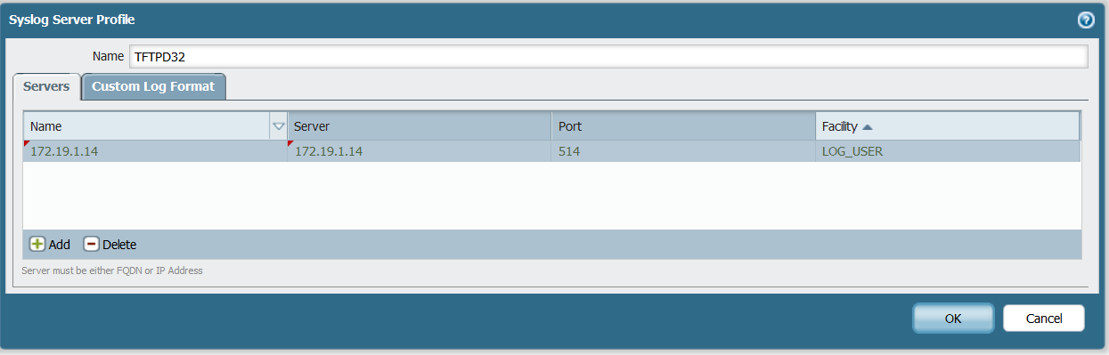 Sous Device > log Settings > System, sélectionnez la gravité critique: