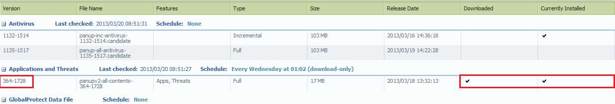 Una versión anterior, 360-1705, es cargada manualmente e instalada ...