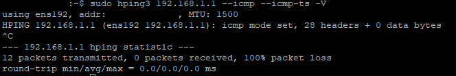 ICMP timestamp packet loss