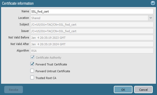 Forward Trust Certificate