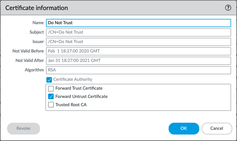 Forward Untrust Certificate