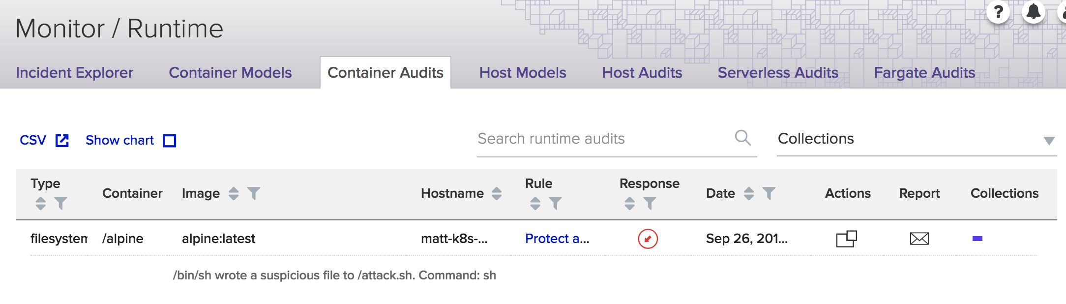 runtime defense prevent alert