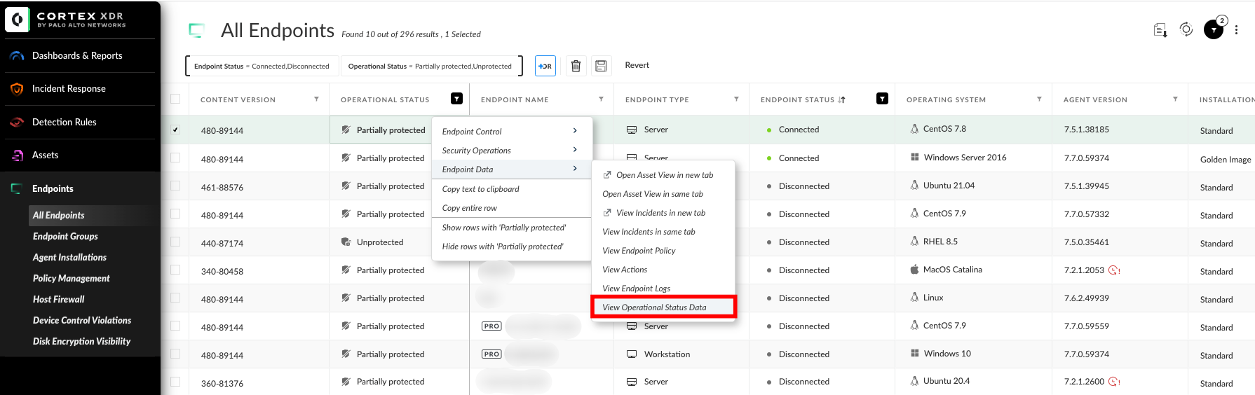 View Operational Status Data