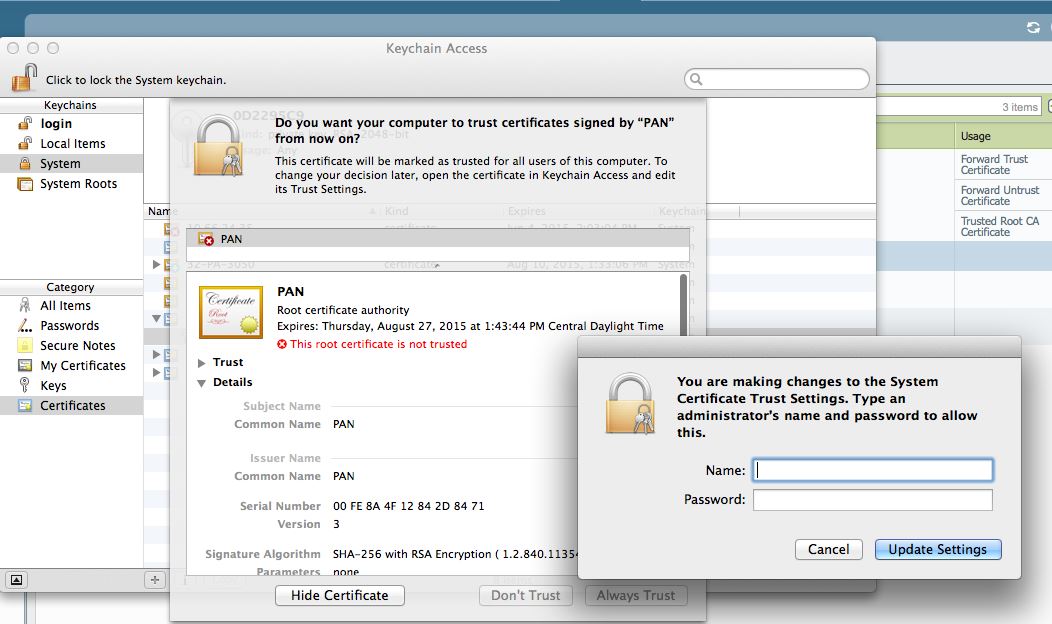 Ensure that all applications have access to the private keys of the ...