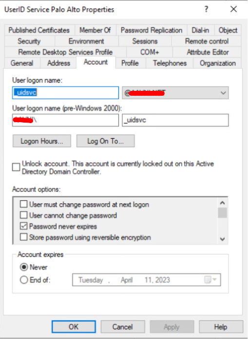 Unlock the service account if it's locked