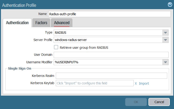 Authentication Profile