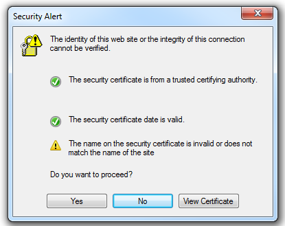 Internet Explorer (IE) browser giving an error due to untrusted CA ...