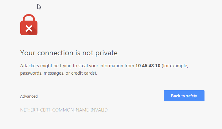 Chrome browser giving an error due to untrusted CA certificate being ...