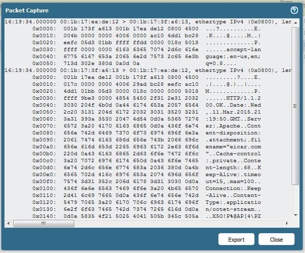 Output of packet capture with SSL decryption turned on