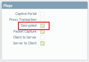 Inbound Connection Which Is Being Decrypted According To The Checkbox 