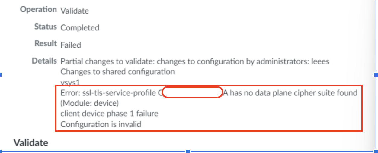 Error: ssl-tls-service-profile has no data plane cipher suite found