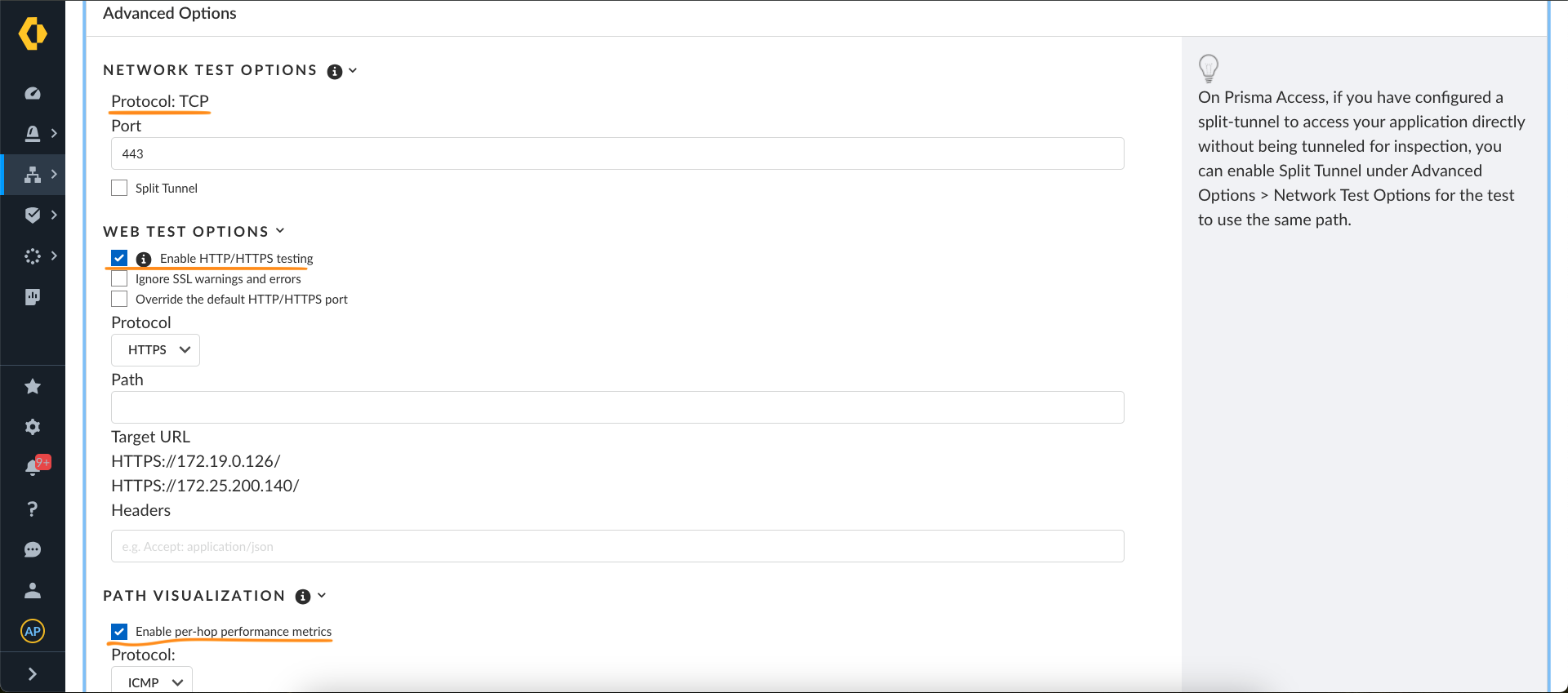 ADEM app test config