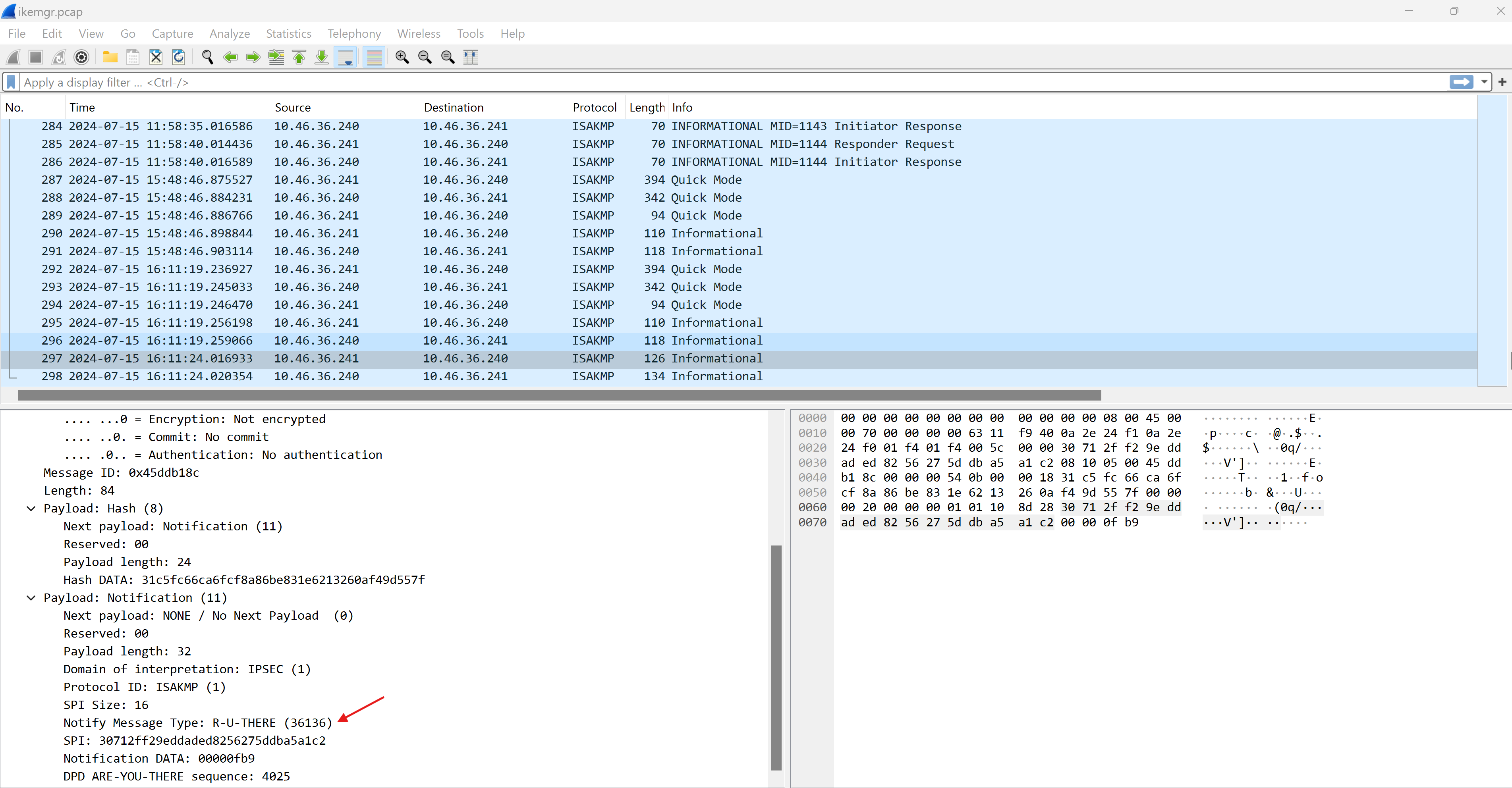 packet capture ikev1