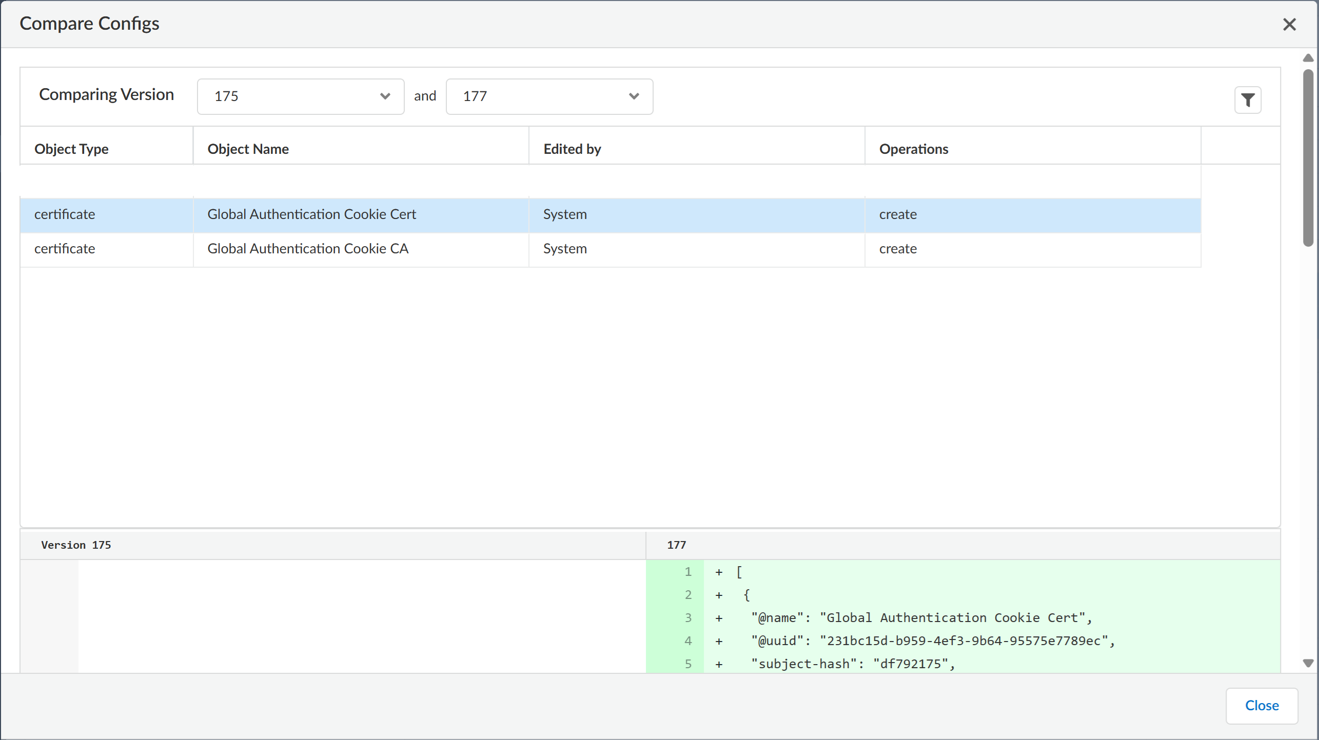 „Global Authentication Cookie CA“ und „Global Authentication Cookie ...