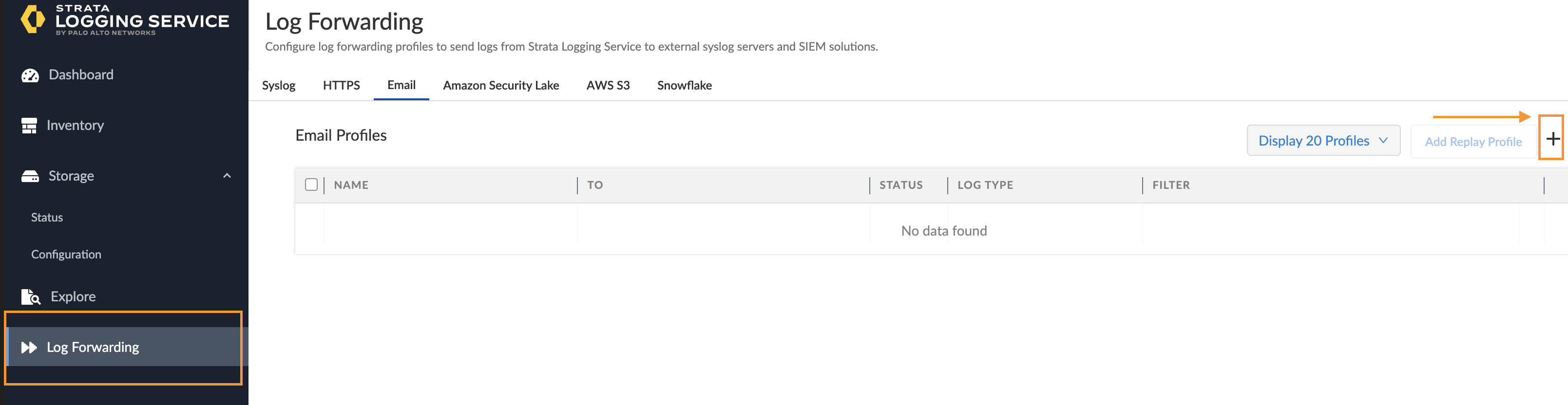 Log forwarding email alert