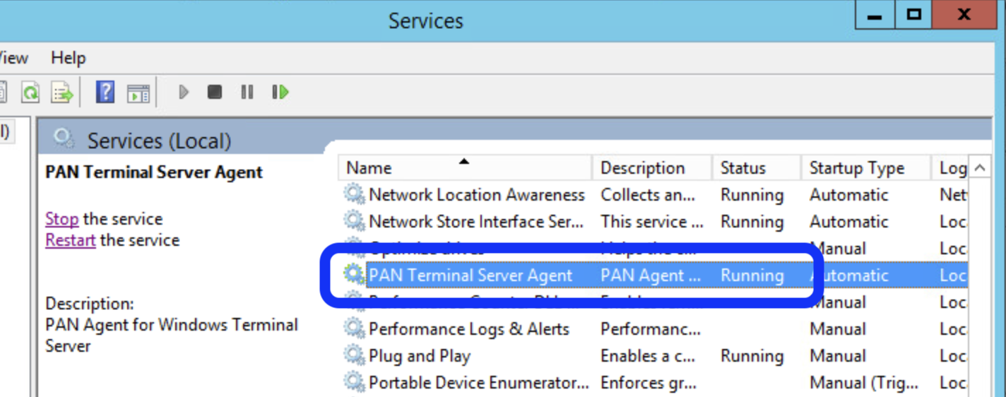 Terminal Services Running