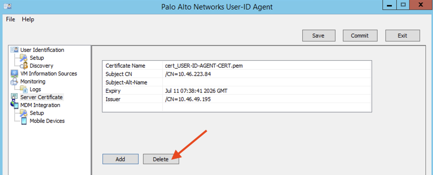 In the firewall, delete the configured Certificate profile referenced in User-ID Certification ...
